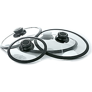 Black Cube Frieling Hybrid Stainless/Nonstick Cookware Tempered Glass Lid, 12 1/2-Inch Diameter, 12.5-Inch, Silver