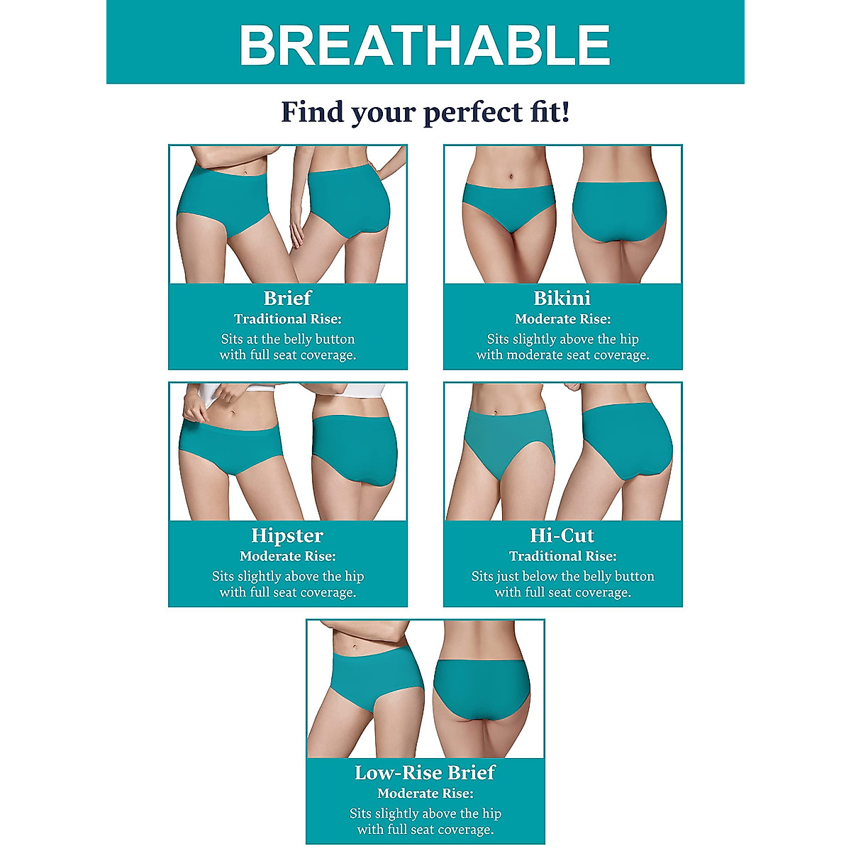 Fruit of the Loom Women's Breathable Underwear, Moisture Wicking Keeps You Cool & Comfortable, Available in Plus Size, Micro Mesh-Hi Cut-6 Pack-Colors May Vary, 7