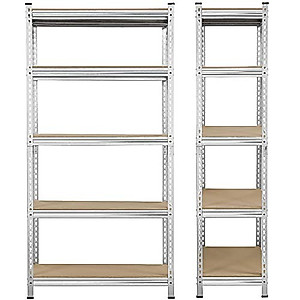 Topeakmart 5-Shelf Adjustable Storage Shelves Heavy Duty, Garage Shelving Units and Storage, 36" W x 18" D x 73" H