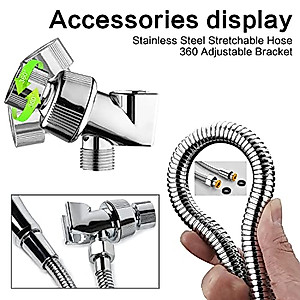 IAKLE High Pressure Shower Head with Hose and Bracket, 3-Setting Filtered Detachable Water Saving Jet Handheld Shower Heads Filter for Hard Water to Enjoy Amazing Shower Spa,1.6GPM(60in/1.5m Hose)