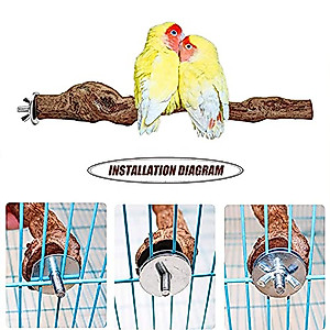 LKJYBG Bird Perch,Parrot Cage Perch,Wooden Platform for Birds,Natural Wild Grape Stick Bird Cage Accessories Play Stand,for Small Parakeets,Budgies,Cockatiels,Finches(25cm)