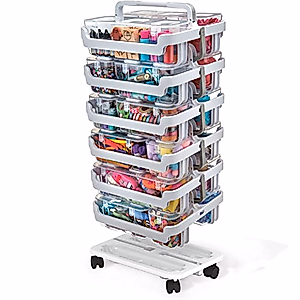 Deflecto Stack 'N Go Caddy Wheel Base, Craft Organizer, Compatible with Deflecto Desk Supplies Organizer Caddy, White, 16"W x 3 1/4"H x 11"D (29443CR)