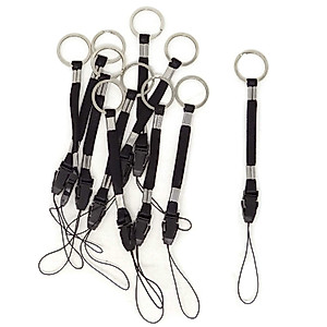 Honbay 10PCS Black Nylon Straps Lanyards with Detachable Buckle for Flashlight, Cell Phone, USB Flash Drive, MP3, MP4, and Other Small Electronic Devices