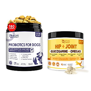 Probiotics for Dogs 180 Counts and Glucosamine Powder for Dogs