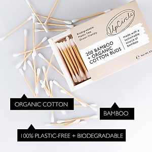 UpCircle Bamboo Cotton Buds - 200 Pieces - Sustainable, Plastic-Free, Fully Recyclable Ear Buds - A Staple For Any Bathroom