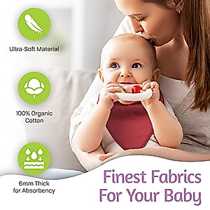 KiddyCare Soft Waterproof Baby Bibs for Girls - Organic Cotton Bandana Baby Bibs for Boy, Absorbent Lightweight Bibs for Baby Girl, Drool Bibs for Baby Boy, Baberos Para Bebe, 0-6 Months (8 Pack)