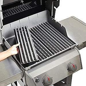 GrillGrate - 12" Panel Set - 2 Interlocking GrillGrates + Grilling Tool (13"L x 10.5"W) - Premium Replacement Grill Grate