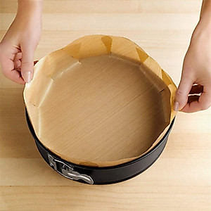 ShanLily Reusable Baking Cake Liner Parchment Sheets For Round Cake Pan, Non-Stick Baking Paper Liner For Air Fryer Oil-Proof, Water-Proof, Food Grade For Baking Roasting Microwave,30Cm
