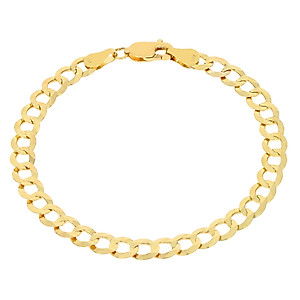 Nuragold 14k Yellow Gold 6mm Solid Cuban Curb Link Chain Bracelet, Mens Womens Jewelry 7" 7.5" 8" 8.5" 9"