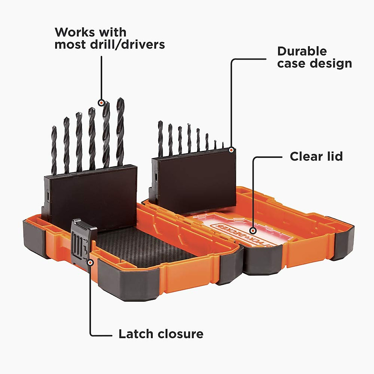 beyond by BLACK+DECKER Drill Bit Set, 14-Piece with Tool Organizer, 22-Compartment, 2-Pack (BDA14BODDAEV & BDST60714AEV)