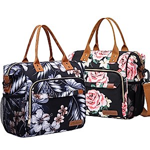 TuErCao Insulated Lunch Bag - Large Portable Cooler Lunch Box for Office Work School Picnic Beach Workout - Reusable Freezable Tote Lunch Bag Organizer with Adjustable Shoulder Strap for Women Men