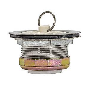 EZ-FLO Stainless Steel Laundry Tray Plug with Rubber Stopper Strainer, Heavy-Duty Sink Stopper for Bathtub or Bathroom, 30041