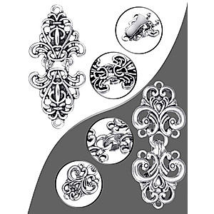 5 Pieces Shawl Clips Cloak Clasp Cardigan Clip Sweater Clips Vintage Collar Retro Cloak Brooches and Silver Shawl Pins for Women Girls Shirt Clips (Novel Style)