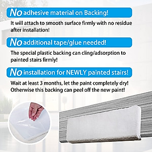 PURE ERA Carpet Stair Treads Ultra Plush 9.5" X 30"Soft Bullnose Indoor Stair Protectors Pet-Friendly Non-Slip Skid Resistant Tape Free Washable Reusable(2 Pieces,White)