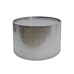 Christopher Knight Home Rache Modern Round Coffee Table with Hammered Iron, Silver, 26. 00” L x 26. 00” W x 17. 25” H