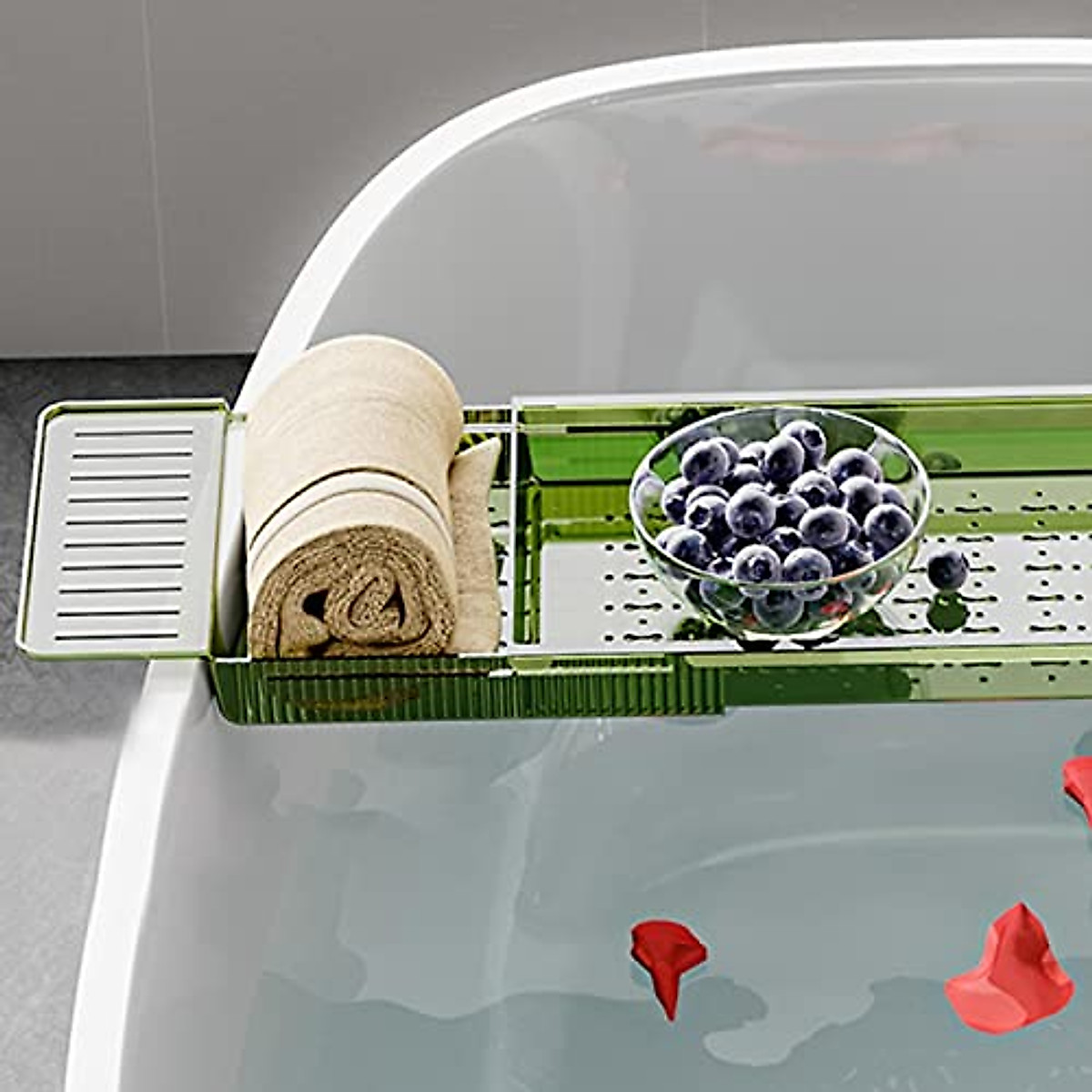 Bathtub Caddy Tray,Expandable Bath Table Over Tub,Multifunctional Bath Rack Tub Organizer, Tub Organizer Holder for Book Wine Phone Bathroom Shower