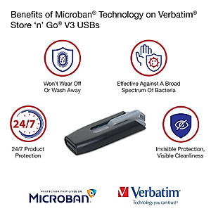 Verbatim 8GB USB 3.0 Store 'n' Go V3 Flash Drive - Cap-Less & PC / Mac Compatible - Gray