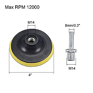 uxcell 4 Inch 10000 Grit Diamond Wet Polishing Pad Set, for Stone Concrete Marble Grinder or Polisher, with M14 Hook and Loop Backing Holder Pad Connecting Rod