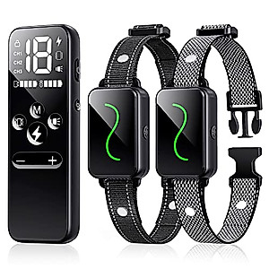 Vsezund Shock Collar for Dogs 2 Pack, Dog Training Collar with Remote, 3 Training Modes and Waterproof, Electric Dog Shockers for Small, Medium, Large Dogs