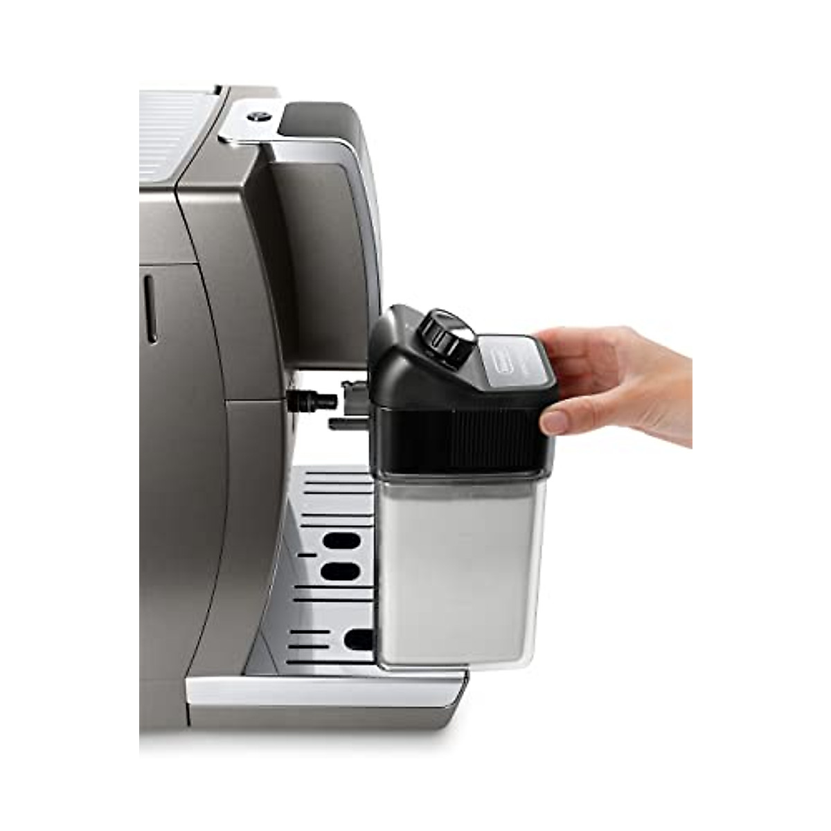 De'Longhi ECAM37095TI Dinamica Plus with LatteCrema System, Fully Automatic Coffee Machine, Colored Touch Display,Titanium