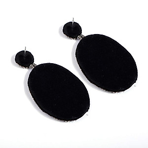 Women's Boho Handmade Beaded Drop Dangle Earrings Oval Leopard Bohemian Statement Jewelry (Gold)