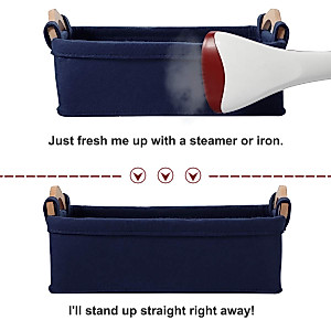 Basket Small Storage Baskets Little Basket Felt Soft Fabric Basket Storage Bins for Books Magazines Newspapers Shelves Storage Basket Collapsible Storage Basket Navy Blue Basket Storage Containers