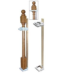 Safety Innovations No Hole Stairway Baby Gate Mounting Kit - Fits Posts from 2 3/4 inches to 3 5/8 inches Wide with Square or Round Tops - No Adhesives On Or Screws in Your Posts, (1-Pack)