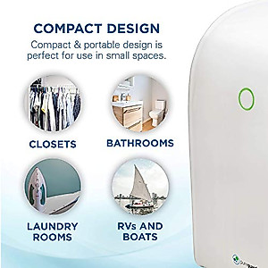 Pure Guardian DH201WCA Small Room Dehumidifier for Allergen and Odor Control in Closets, Kitchens, Laundry Rooms, and Bathrooms, Ultra-Quiet and Space-Saving, PureGuardian