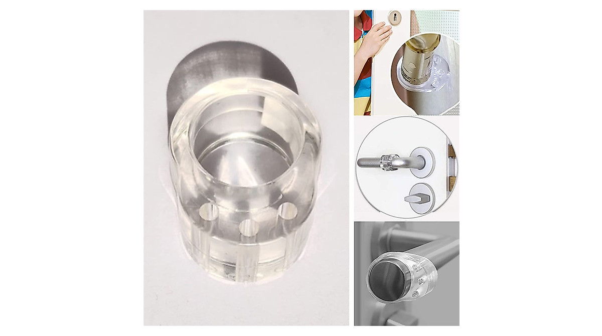 3pcs Door Stopper Transparent Silica Gel Door Handle Buffer Wall ...
