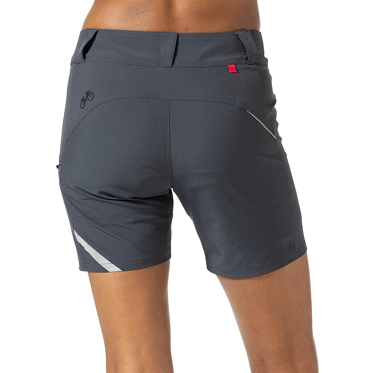 Terry Bike Shorts Women, Metro 7 Inch Inseam MTB Urban Hiking Cycling Bottom, 2 Piece Set W/Unattached Padded Liner - Ebony, X Large