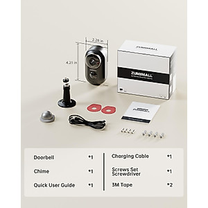 ZUMIMALL Outdoor Security Cameras, 2K FHD Battery Powered Wireless Indoor Surveillance Camera with Siren, Night Vision, PIR Motion Detection, Free Cloud Storage, IP66 Waterproof, 2.4G WiFi (No 5G)