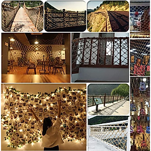 KACQIHTU Hemp Rope Net Kids Climbing Safety Net Child Safety Rope Netting Balcony Stairs Fence Garden Playground Protection Net Indoor & Outdoor Decor Rope Net