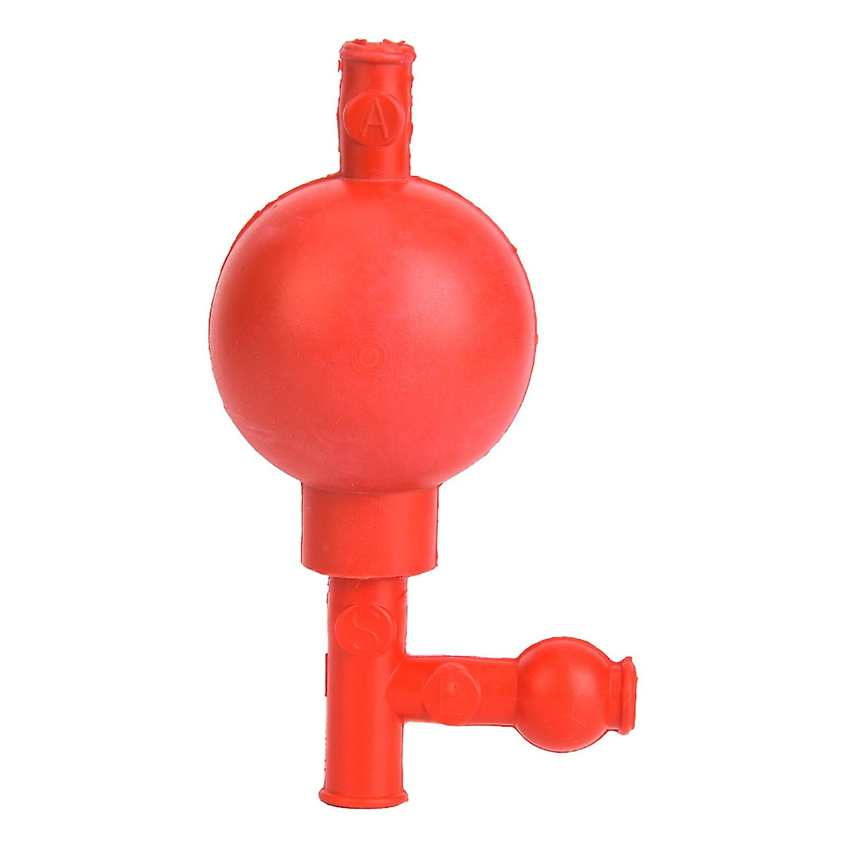 Pipetting Ball Quantitative Suction Bulb Rubber Pipette Filler Lab Suction Ball Pipette Lab Pipette Filler Bulb with 3 Openings Red