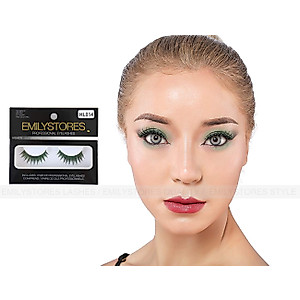 EMILYSTORES Green Wing Shining Star Costume Eye Lashes For Halloween, Dramatic Eyelashes, Party Looking, 1 Pair