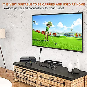 Kinect Adapter for Xbox 360, USB to AC Power Supply PC Adapter Compatible with Mircosoft Xbox 360 Kinect Sensor System with Charging Cable Cord