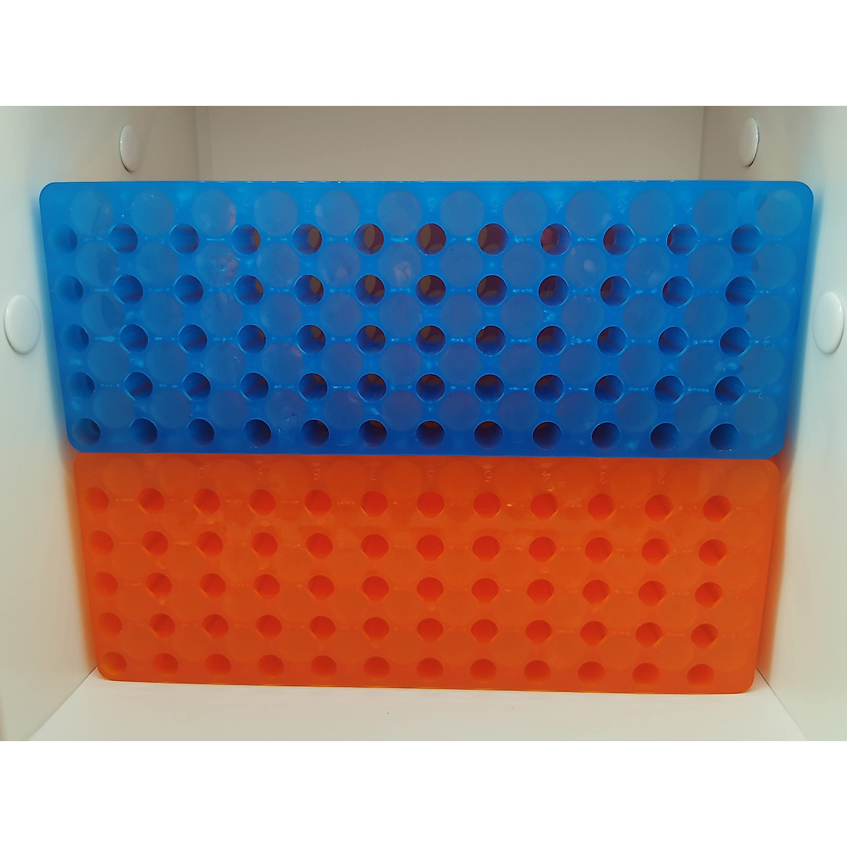 TQshop Tube Rack,Double Panel Microcentrifuge PCR Centrifuge Tube Holder, 60-Well,Pack of 2