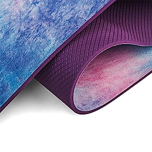 DOUBAO Folding Yoga Mats Printed Mandala 1mm Suede Rubber Blankets Multiple Uses (Color : E, Size : 183 * 68cm)