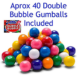 PlayO 10.5" Gumball Machine for Kids, Spiral Style Candy Dispenser for Gifts, Parties or Events - Bubblegum Machine w/Gumb Balls Included