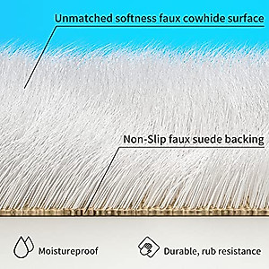 J.THBRO Faux Cowhide Rug Faux Fur Rug Animal Shaped Area Rug Cow Print Area Rug for Living Room Home Decor Rug 4.92 ft * 6.56 ft