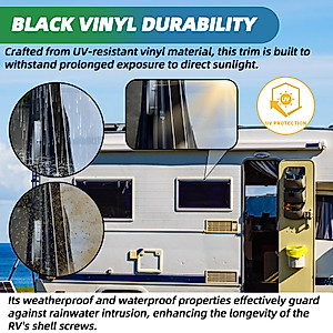 TonGass (Black, 1 Inch by 150 Feet) RV Vinyl Molding Trim Insert RV Trim Molding Exterior Waterproof UV-Resistant Exterior Trailer Siding Corners Trim Protects RV Shell Screws - No Need to Heat