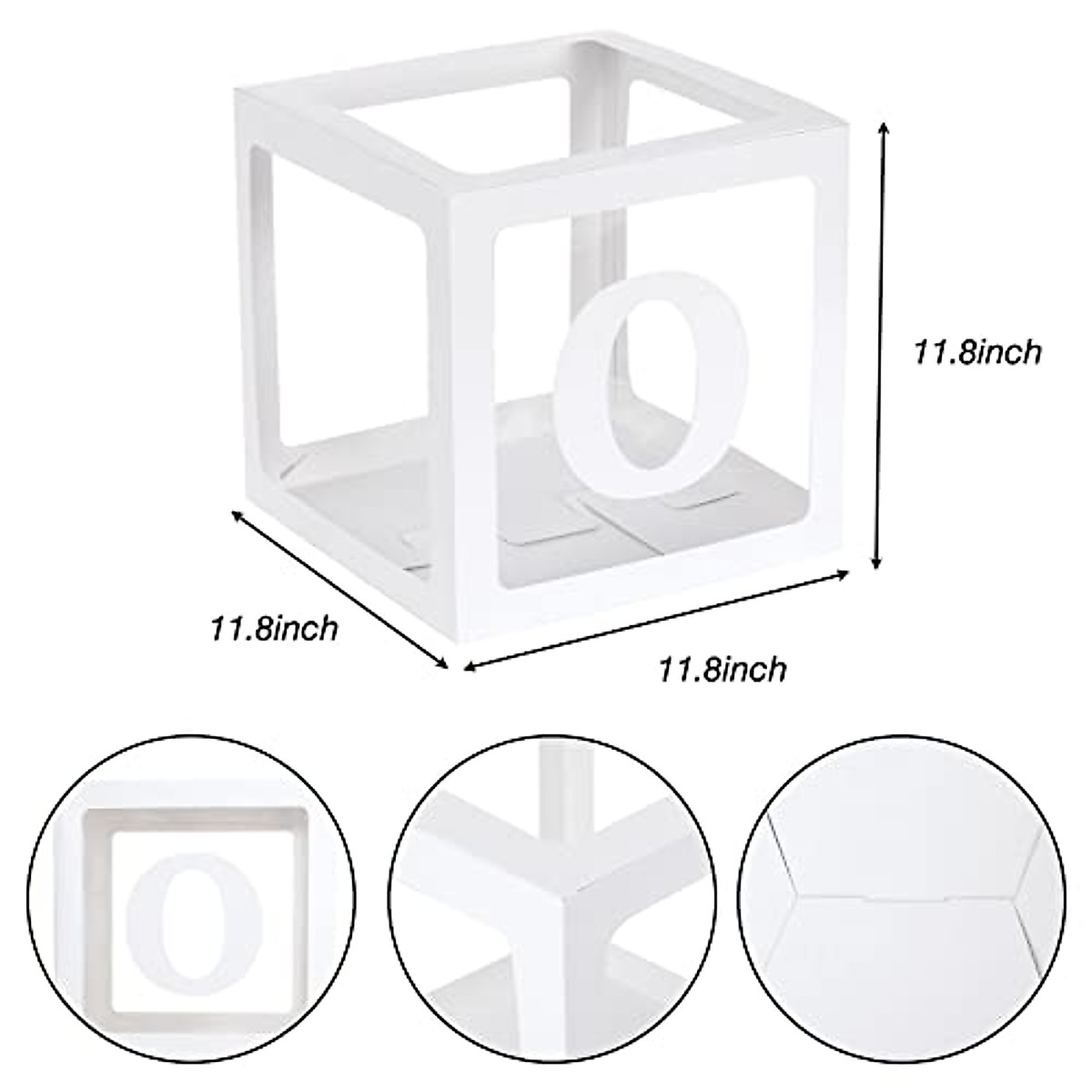 RUBFAC One Boxes for 1st Birthday, First Birthday Decoration for Boy, 3pcs Baby Shower Boxes with 24pcs Balloons ‘ONE’ ‘TWO’ Letters for Birthday Backdrop Photoshoot Props Anniversary