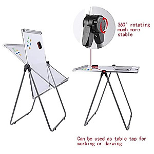 Dry Erase Board with Stand, Double Sided Magnetic Whiteboard, 24 x 36 Portable Height Adjustable White Board with Aluminium Frame