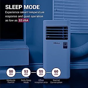 DELLA 8000 BTU Smart WiFi Enabled Portable Air Conditioner, Cooling, Dehumidifier & Fan Portable AC Unit w/Remote Control Window Kit, Cools Up To 350 Sq. Ft.