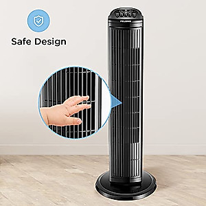 PELONIS 30 Inch Oscillating Tower Fan with 3 Speed Settings and Auto-off Timer, Standing Fan PFT28A2BBB, Black