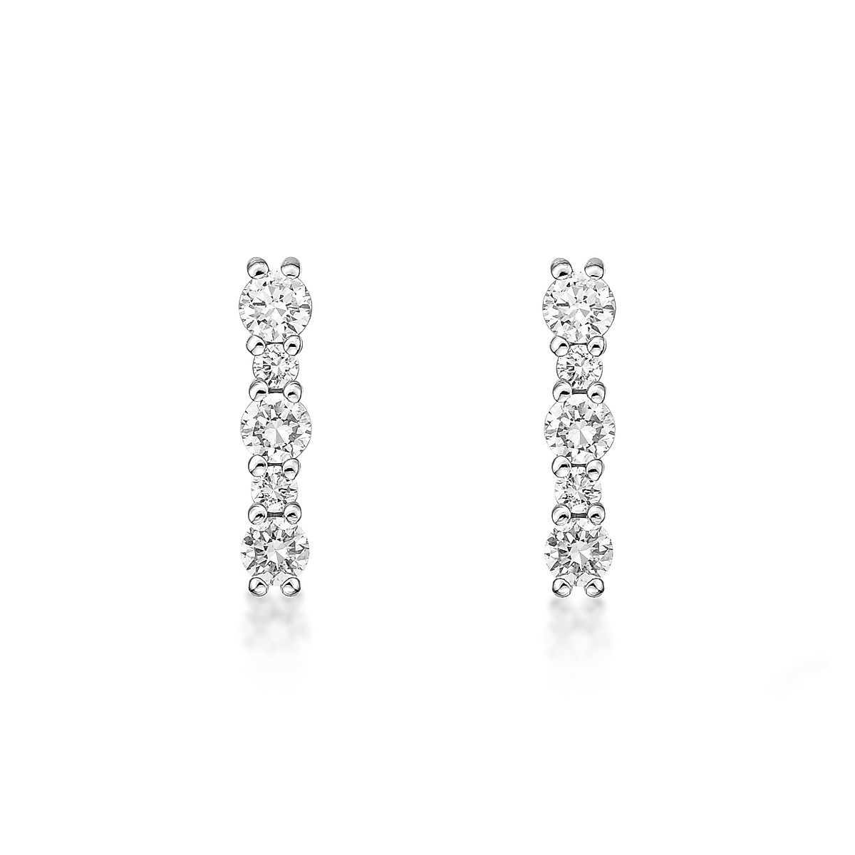 1/4 Carat Lab Grown Diamond Mini Bar Stud Earrings for Women in 10k White Gold (G-H, VS2-SI1, cttw) Post With Friction Back by Lavari Jewelers