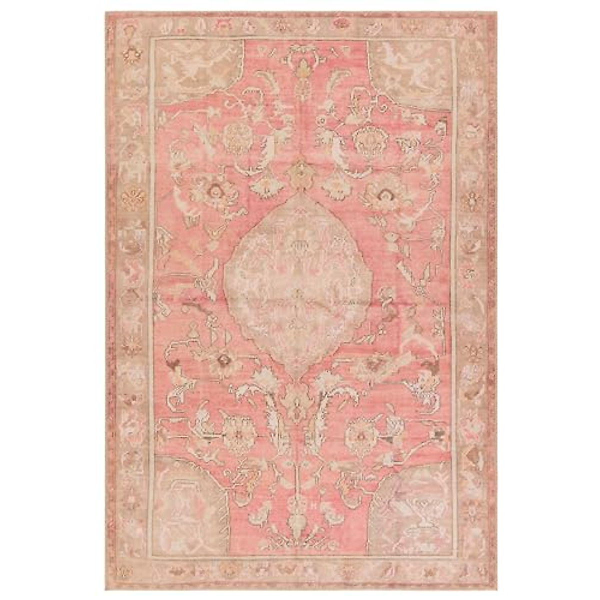Jaipur Living, Machine Washable 4x6 Area Rug, Boho Pink/Beige Living Room Rug