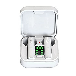 Wireless Earbuds with Solar Charger Case LED Digital Display Bluetooth 5.0 Headphones Waterproof Lightweight