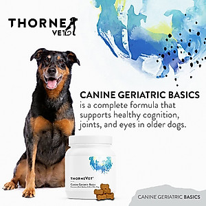 ThorneVET Canine Geriatric Basics – Senior Dog Multi-Vitamin/Mineral Formula Supports Healthy Cognition, Joints, and Eyes, 90 Soft Chews