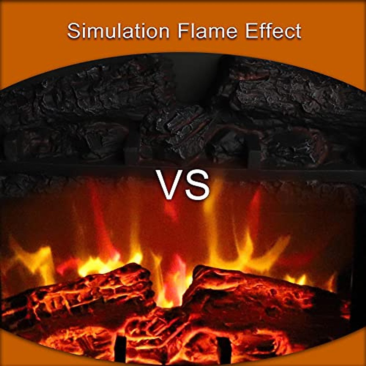 Electric Fireplace Heater Fake Wood Freestanding Fireplace Stove with Realistic Dancing Flame Effect CSA Certified Overheating Safety Protection fire Place Mantle Decor for Living Room 17" 1400W