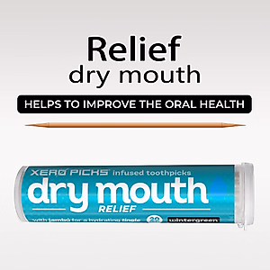 Xero Picks Dry Mouth - Infused Flavored Toothpicks for Long Lasting Fresh Breath & Dry Mouth Prevention (1 Pack - Wintergreen)